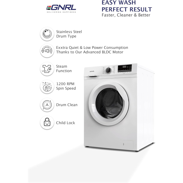 EGNRL 7KG Front Load Washing Machine 2024 Model With BLDC Inverter ...